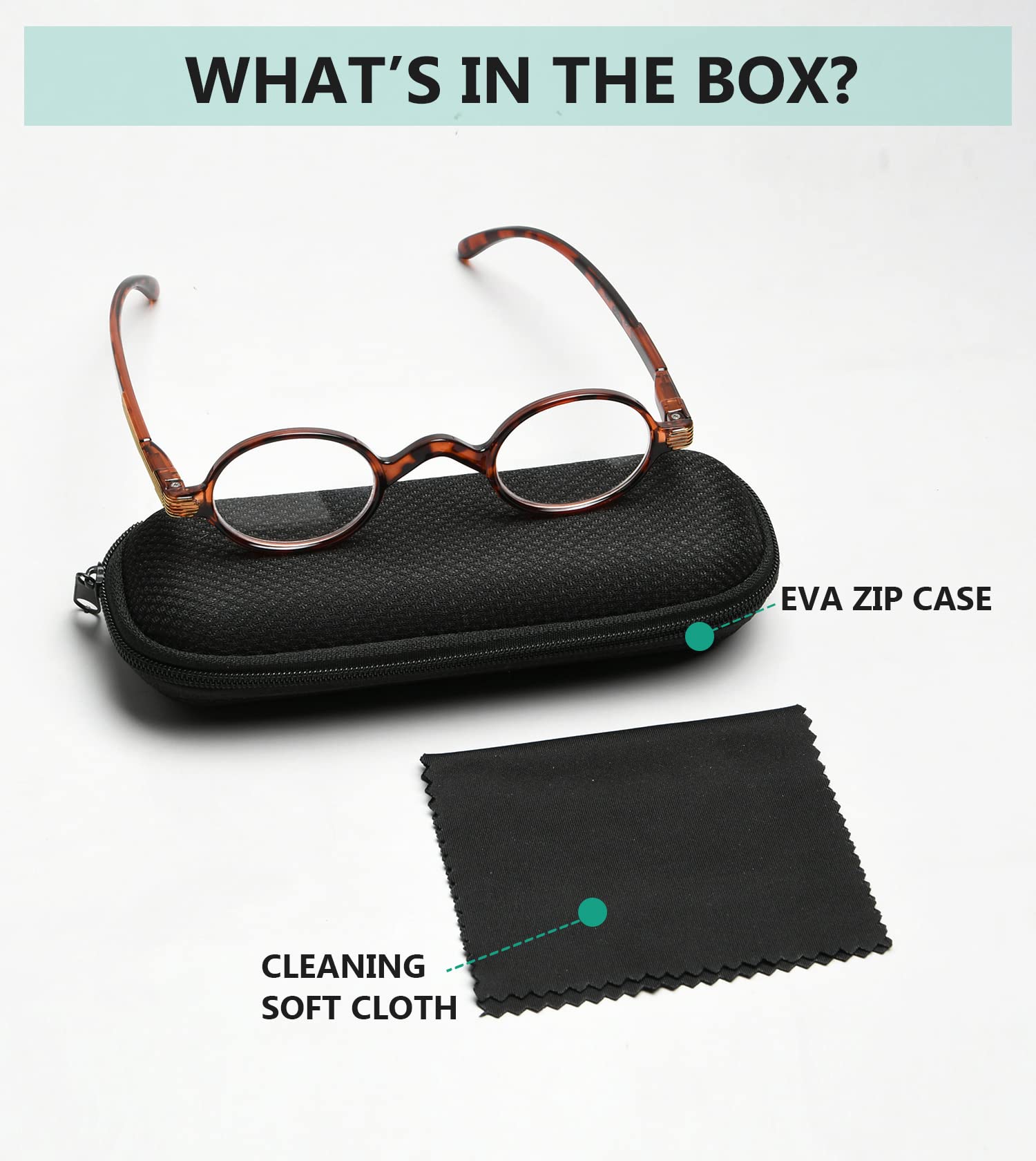 Eyekepper Small Oval Round Reading Glasses Vintage Mini Reader Eyeglasses for Men Women Reading with Spring Hinges Tortoise Frame +1.50
