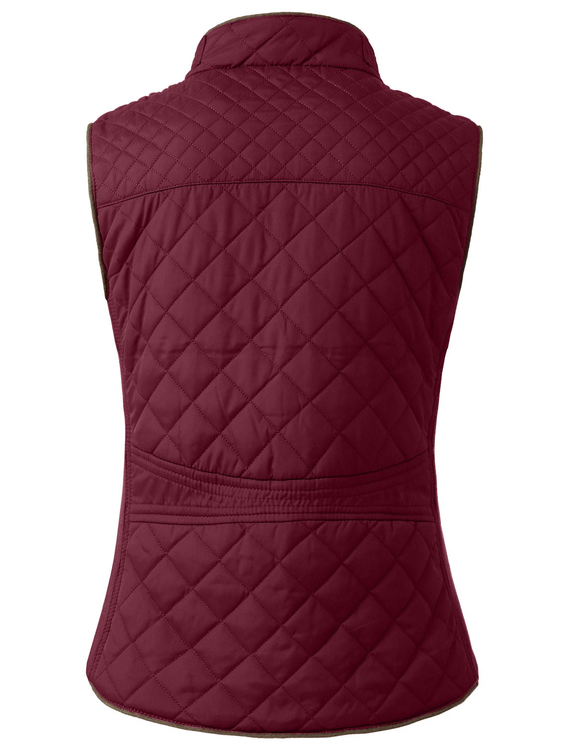 NE PEOPLE Women’s Quilted Vest – Lightweight Sleeveless Full Zip Up Casual Stand Collar Padding Gilet Jacket with Pockets NEWV40 Burgundy S