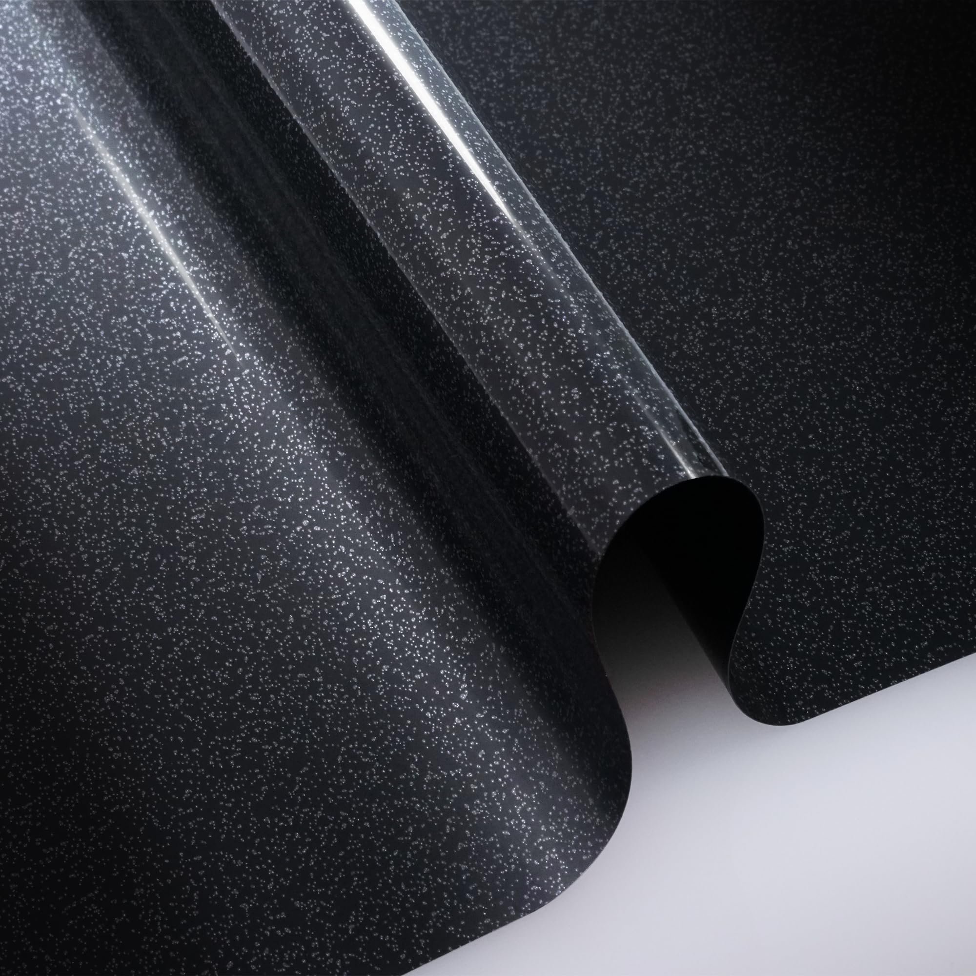 VVIVID XPO Black Metallic Sparkle Gloss Vinyl Car Wrap Film 1 Foot X 5 Feet Roll DIY Easy to Install No-Mess Decal