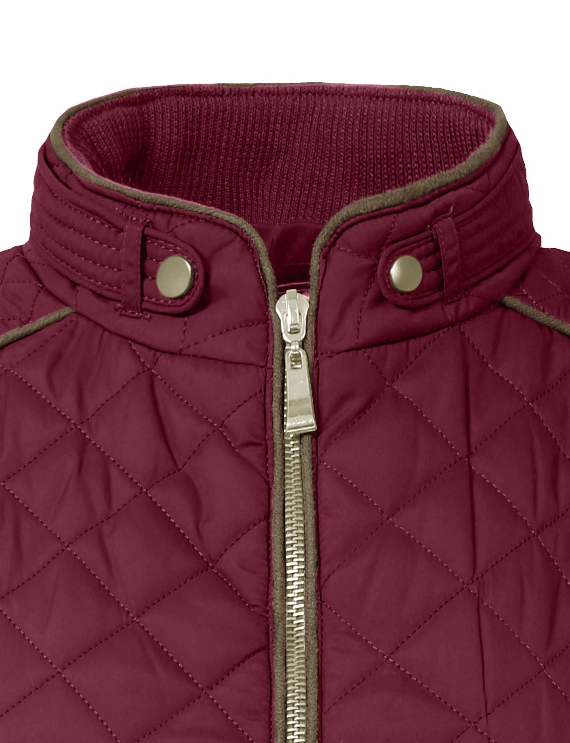 NE PEOPLE Women’s Quilted Vest – Lightweight Sleeveless Full Zip Up Casual Stand Collar Padding Gilet Jacket with Pockets NEWV40 Burgundy S