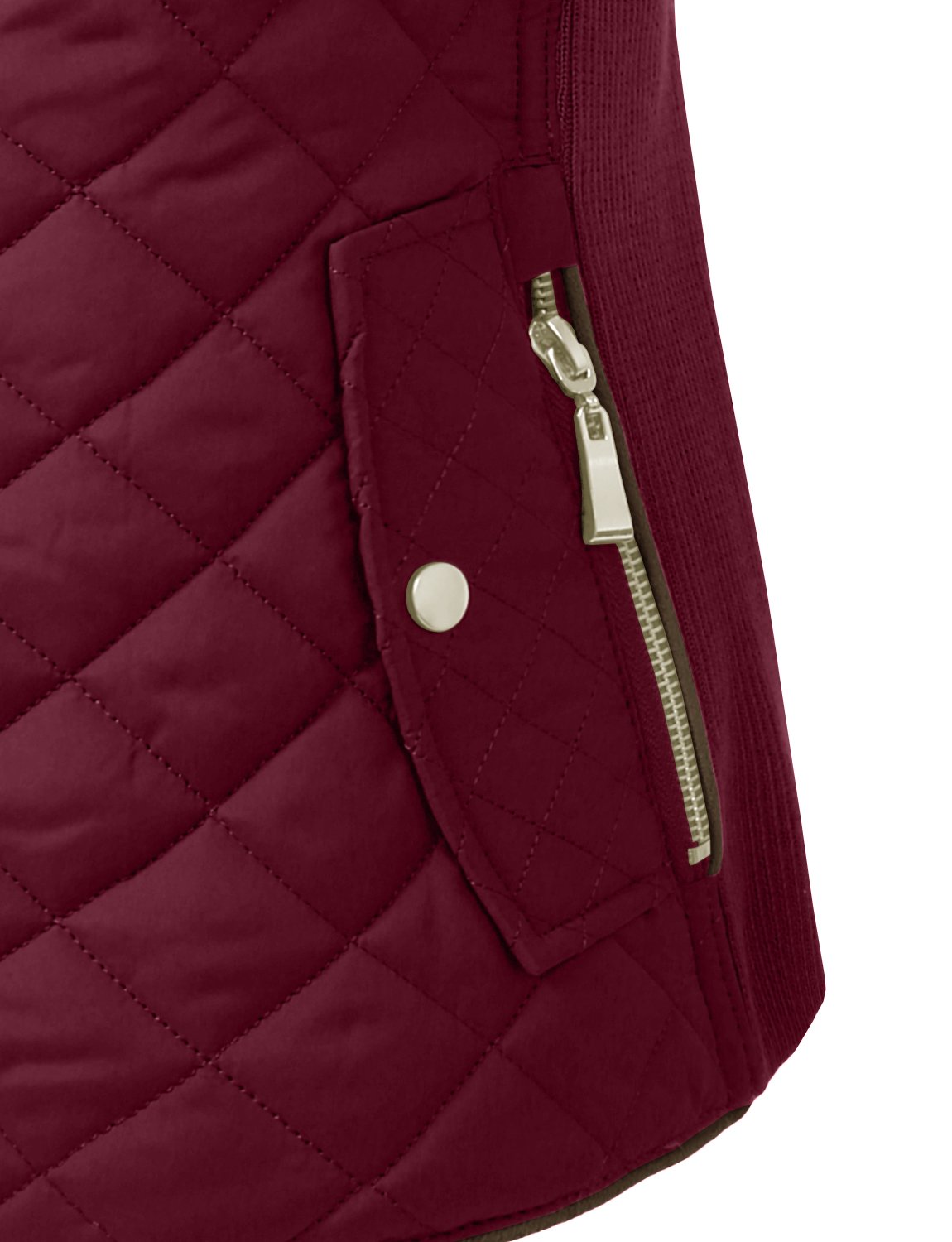 NE PEOPLE Women’s Quilted Vest – Lightweight Sleeveless Full Zip Up Casual Stand Collar Padding Gilet Jacket with Pockets NEWV40 Burgundy S