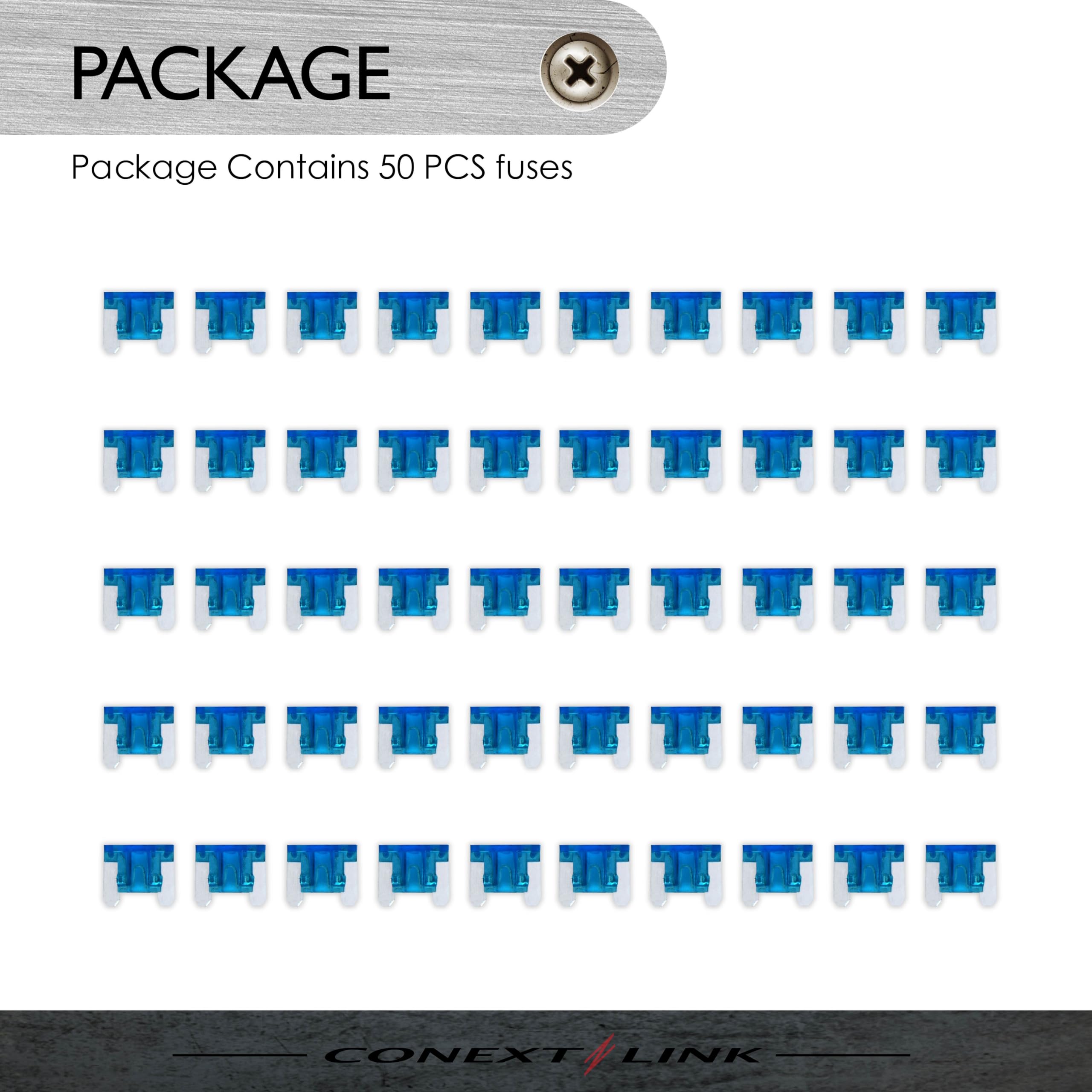 Conext Link ATMLP15-50 ATM Low Profile Fuse Nickle Plated 50 Pack (15 Amp) (14483)