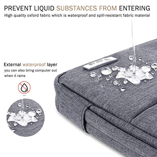 Voova 11 11.6 12 Inch Laptop Sleeve Case, Waterproof Tablet Cover Bag Compatible with MacBook Air 11 12, Surface Pro 7+/7/6/5/4, Surface Laptop Go 2, HP Samsung Acer Asus Chromebook with Handle, Grey