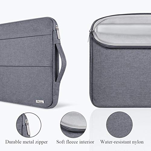 Voova 11 11.6 12 Inch Laptop Sleeve Case, Waterproof Tablet Cover Bag Compatible with MacBook Air 11 12, Surface Pro 7+/7/6/5/4, Surface Laptop Go 2, HP Samsung Acer Asus Chromebook with Handle, Grey