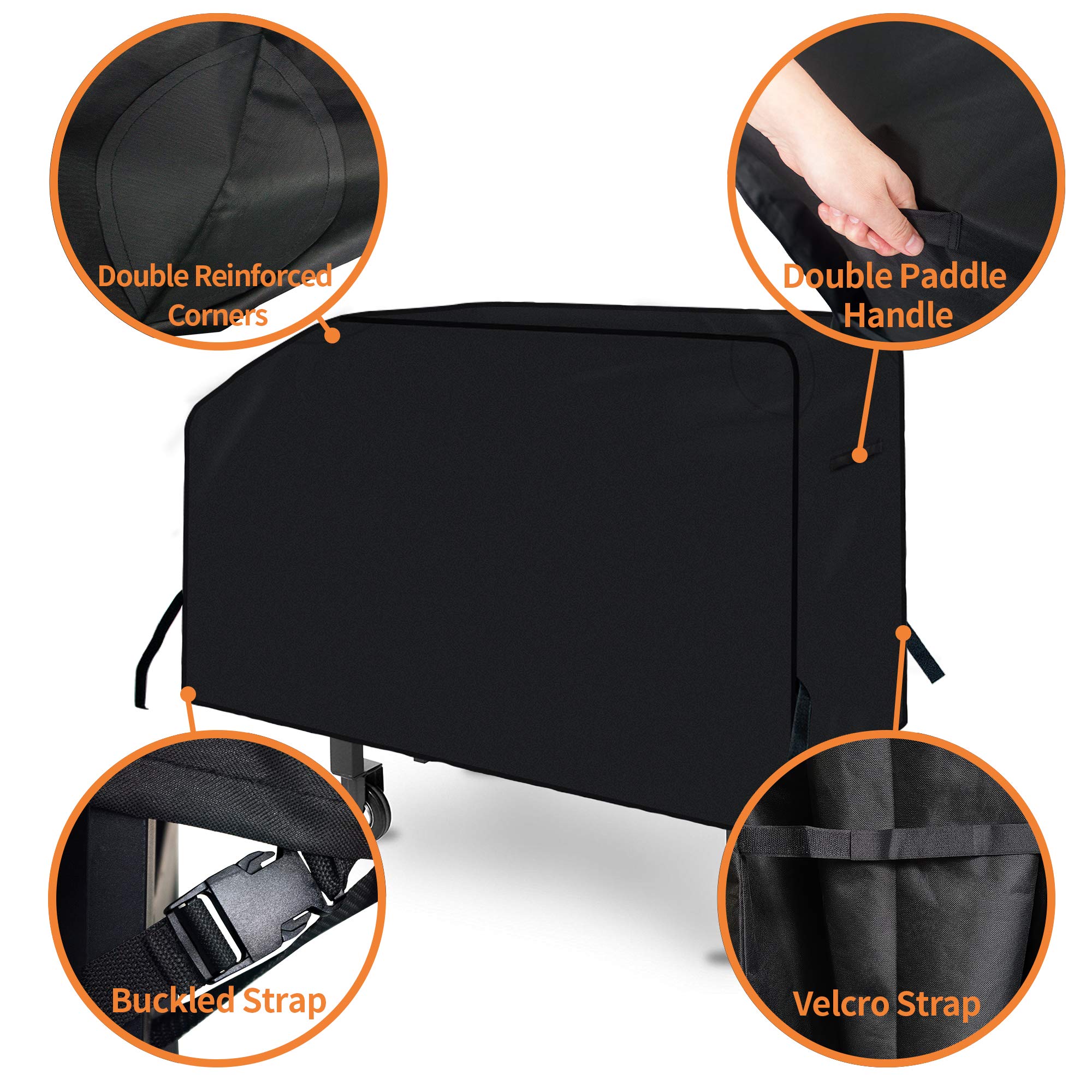 iCOVER 28 inch Griddle Cover for Blackstone, 600D Heavy Duty Waterproof Anti-UV Canvas Flat Top BBQ Cover for Blackstone 28" Outdoor Cooking Gas Grill Griddle with One Side Shelf