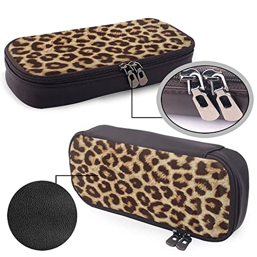 Fun leopard print Pencil Pouch, Pencil Bag Flip Pen Box, Large Capacity Compartment Pencil Pouches School Teenagers Boys And Girls