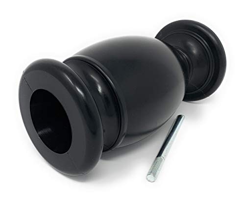 OPTIMUM Memorial Cemetery Flower Vase - Plastic (Black Stone) with Metal Ground Spike, Grave Marker, Decorations for Gravesite, Headstone Flowers Holder, Garden Lawn & Yard
