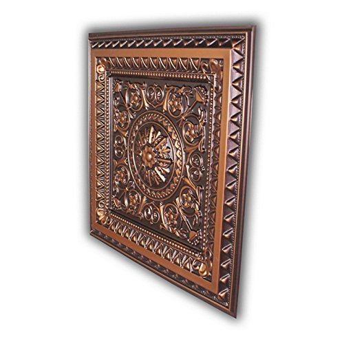 Faux Tin Glue up/Drop in Ceiling Tile #223 Antique Copper Pack of 10 2'X2' Tiles (~ 40 sq.ft)