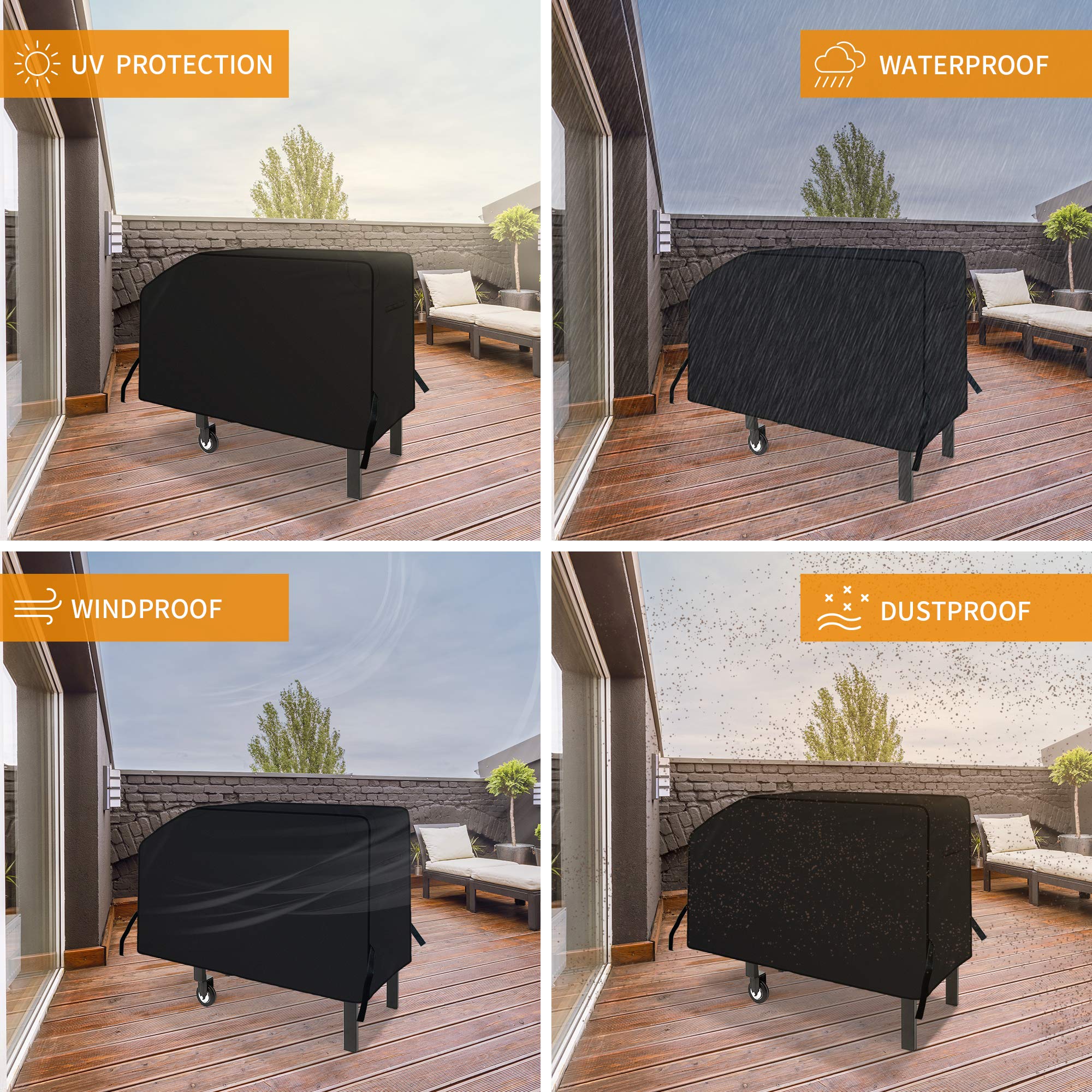 iCOVER 28 inch Griddle Cover for Blackstone, 600D Heavy Duty Waterproof Anti-UV Canvas Flat Top BBQ Cover for Blackstone 28" Outdoor Cooking Gas Grill Griddle with One Side Shelf