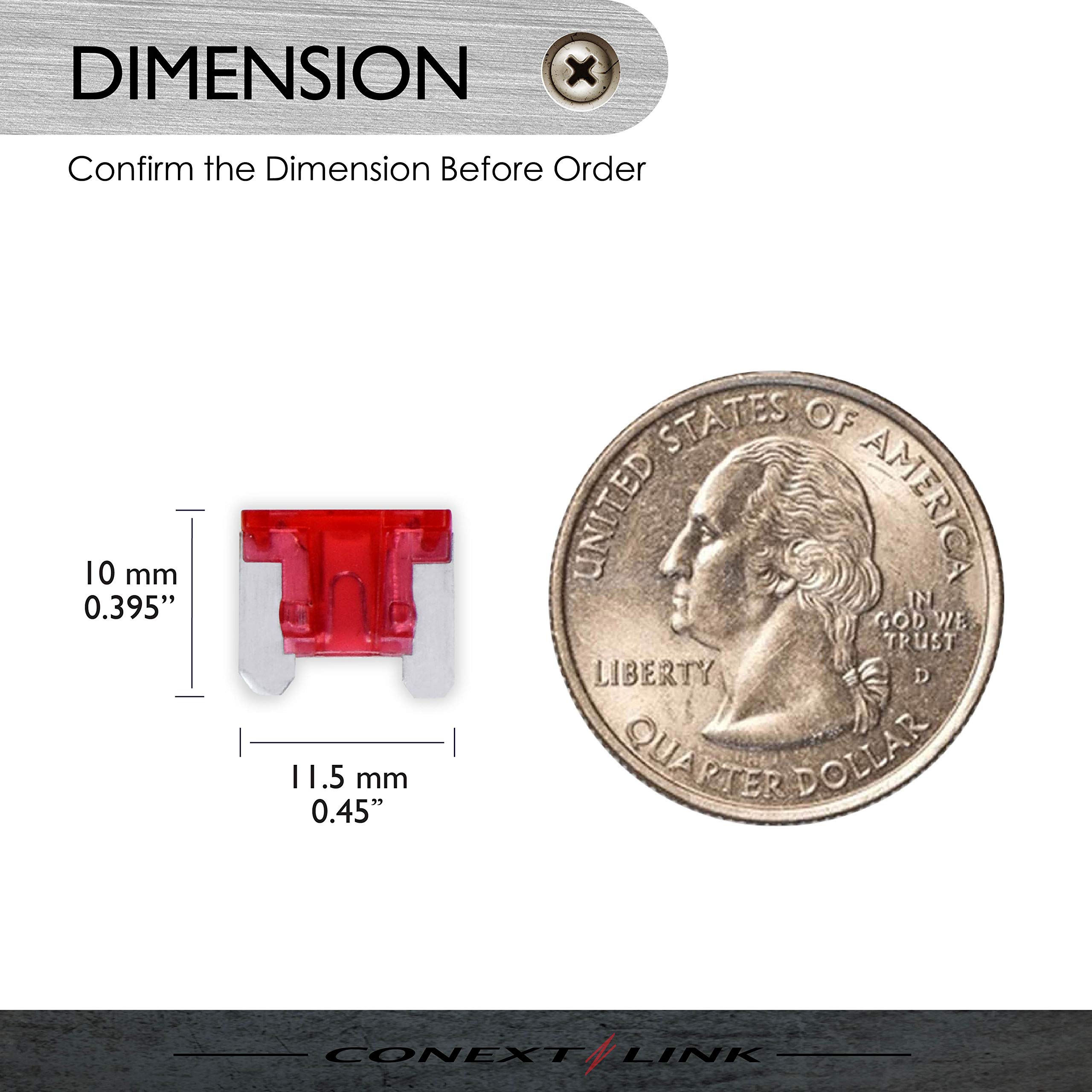 Conext Link ATMLP10-50 ATM Low Profile Fuse Nickle Plated 50 Pack (10 Amp) (14482)