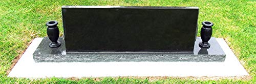 OPTIMUM Memorial Cemetery Flower Vase - Plastic (Black Stone) with Metal Ground Spike, Grave Marker, Decorations for Gravesite, Headstone Flowers Holder, Garden Lawn & Yard
