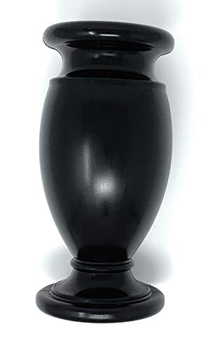 OPTIMUM Memorial Cemetery Flower Vase - Plastic (Black Stone) with Metal Ground Spike, Grave Marker, Decorations for Gravesite, Headstone Flowers Holder, Garden Lawn & Yard