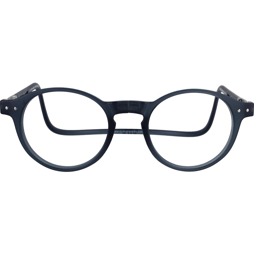 Clic Magnetic Reading Glasses for Men or Women, Computer Readers, Brooklyn (S-M, Dark Matte Grey, 2.00 Magnification)