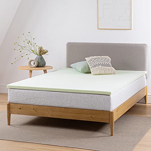 ZINUS 1.5 Inch Green Tea Memory Foam Mattress Topper, Pressure-Relieving Layers, CertiPUR-US Certified, Twin