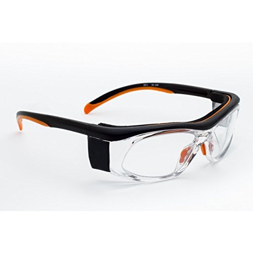X-ray Radiation Protective Eyewear in Plastic Safety Frame - Orange/brown Color - Which Offers Excellent Protection, Large Viewing Area, Adjustable Temple Bar and Built-in Side Shields.