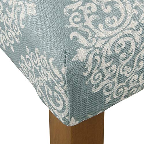 HomePop Parsons Classic Upholstered Accent Dining Chair,Set of 2, Blue and Cream Medallion