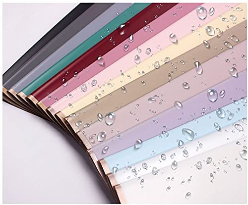 JOSON 30 Sheets /15 Colors Waterproof Gold Edge Flower Wrapping Paper,Florist Bouquet Supplies,DIY Crafts,Gift Packaging or Gift Box Packaging, 23x23Inch