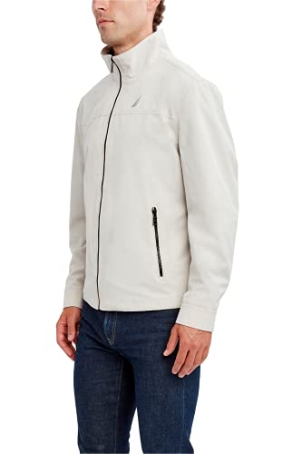 Nautica Casual Lightweight Full Zip Windbreaker-Weather Resistant Golf Jacket for Men (S-XXL), Stone, Medium