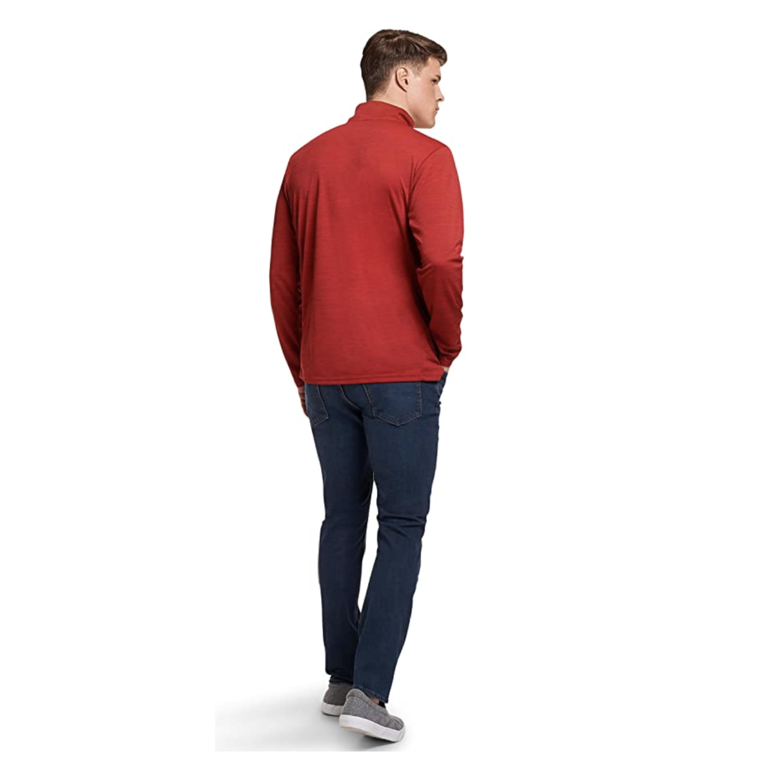 Russell Athletic Men's Lightweight Performance 1/4 Zip Outerwear, True red, L