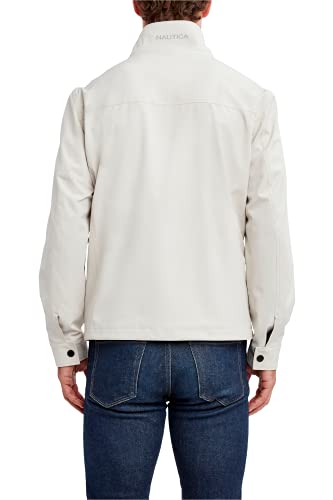 Nautica Casual Lightweight Full Zip Windbreaker-Weather Resistant Golf Jacket for Men (S-XXL), Stone, Medium