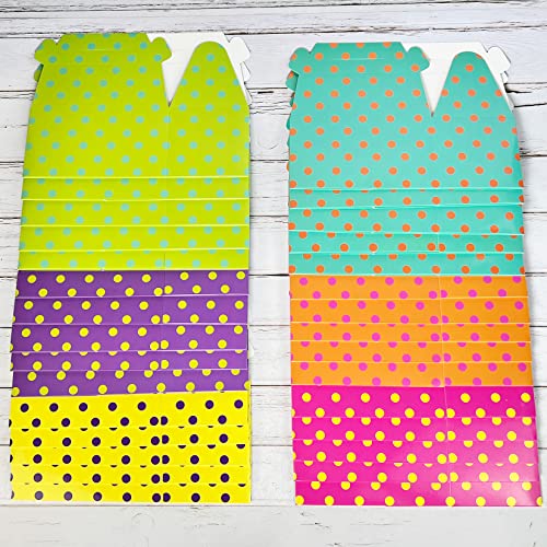 ONE MORE 30-Pack Gable Candy Treat Boxes,Small Goodie Gift Boxes for Wedding and Birthday Party Favors Box 6.2 x 3.5 x 3.5 inch,Pack of 30