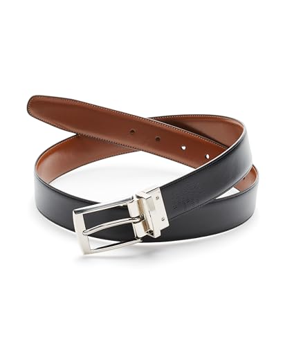 Perry Ellis Men's Portfolio Amigo Reversible Leather Belt, Stitched Edges, Durable, 1.5β Width (Available in Big & Tall), Luggage Brown, 42