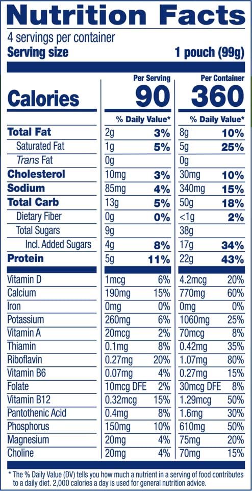 Stonyfield Organic Kids Strawberry Banana Lowfat Yogurt Pouches, 3.5 oz. Each, Includes Live Active Cultures, 4 count (pack of 1)