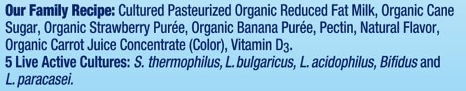 Stonyfield Organic Kids Strawberry Banana Lowfat Yogurt Pouches, 3.5 oz. Each, Includes Live Active Cultures, 4 count (pack of 1)