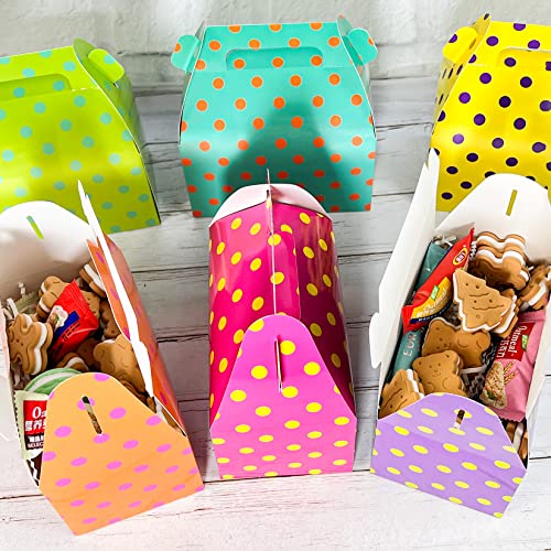 ONE MORE 30-Pack Gable Candy Treat Boxes,Small Goodie Gift Boxes for Wedding and Birthday Party Favors Box 6.2 x 3.5 x 3.5 inch,Pack of 30
