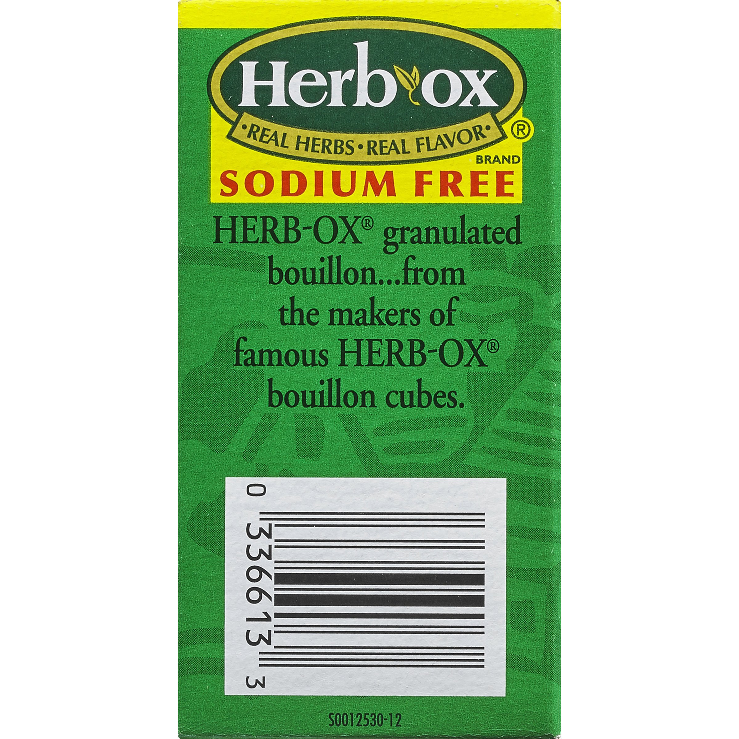 HERB-OX Bouillon - Instant Broth - Granulated - Seasoning - Chicken - Sodium Free - Gluten Free - 1 Box - 8 Packets - 1.2 Ounces
