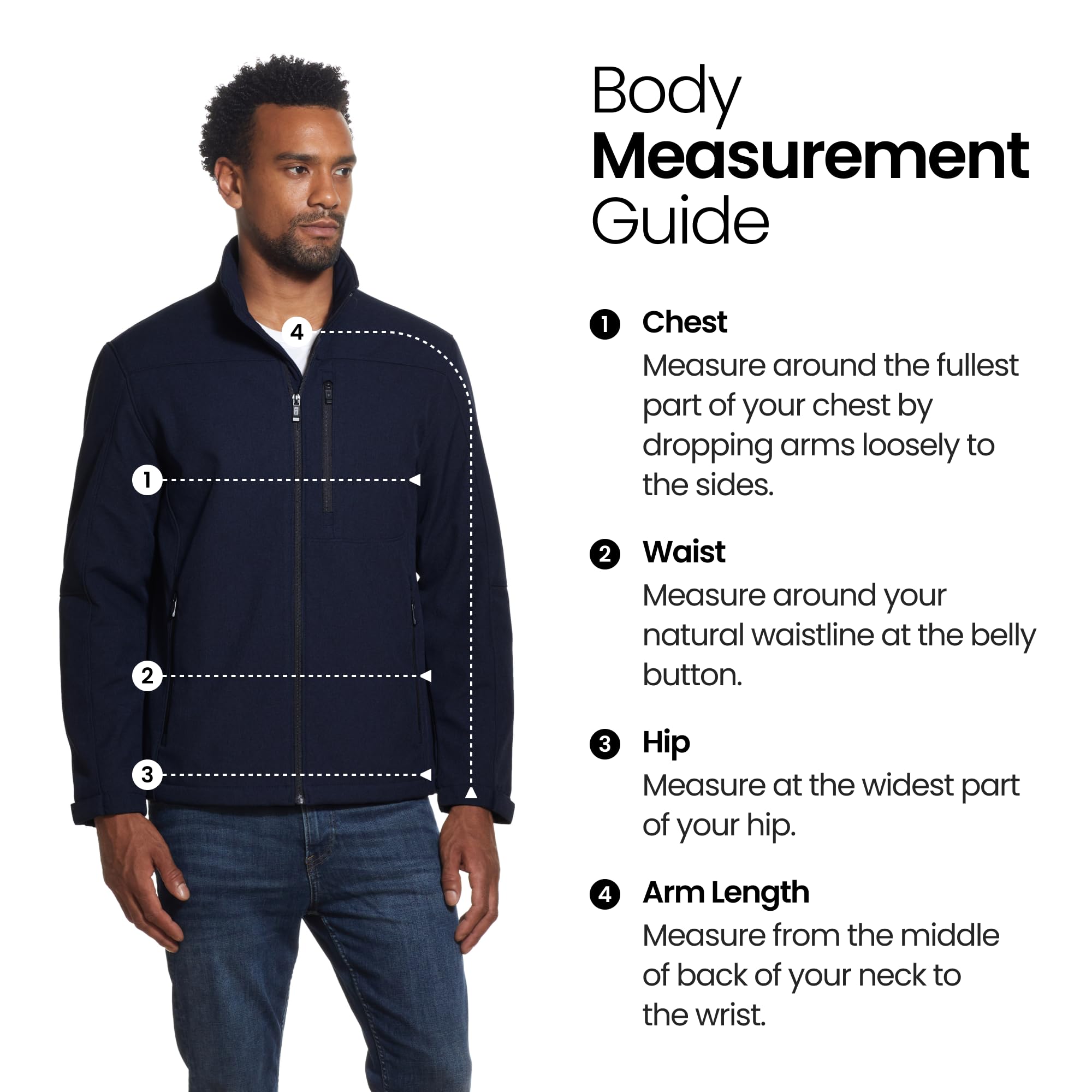 Weatherproof Midweight Softshell Jackets for Men - Water Resistant Zip-Up Men's Jacket with Stand Collar, Lightweight Windbreaker for Winter & Outdoor Activities, Black Medium