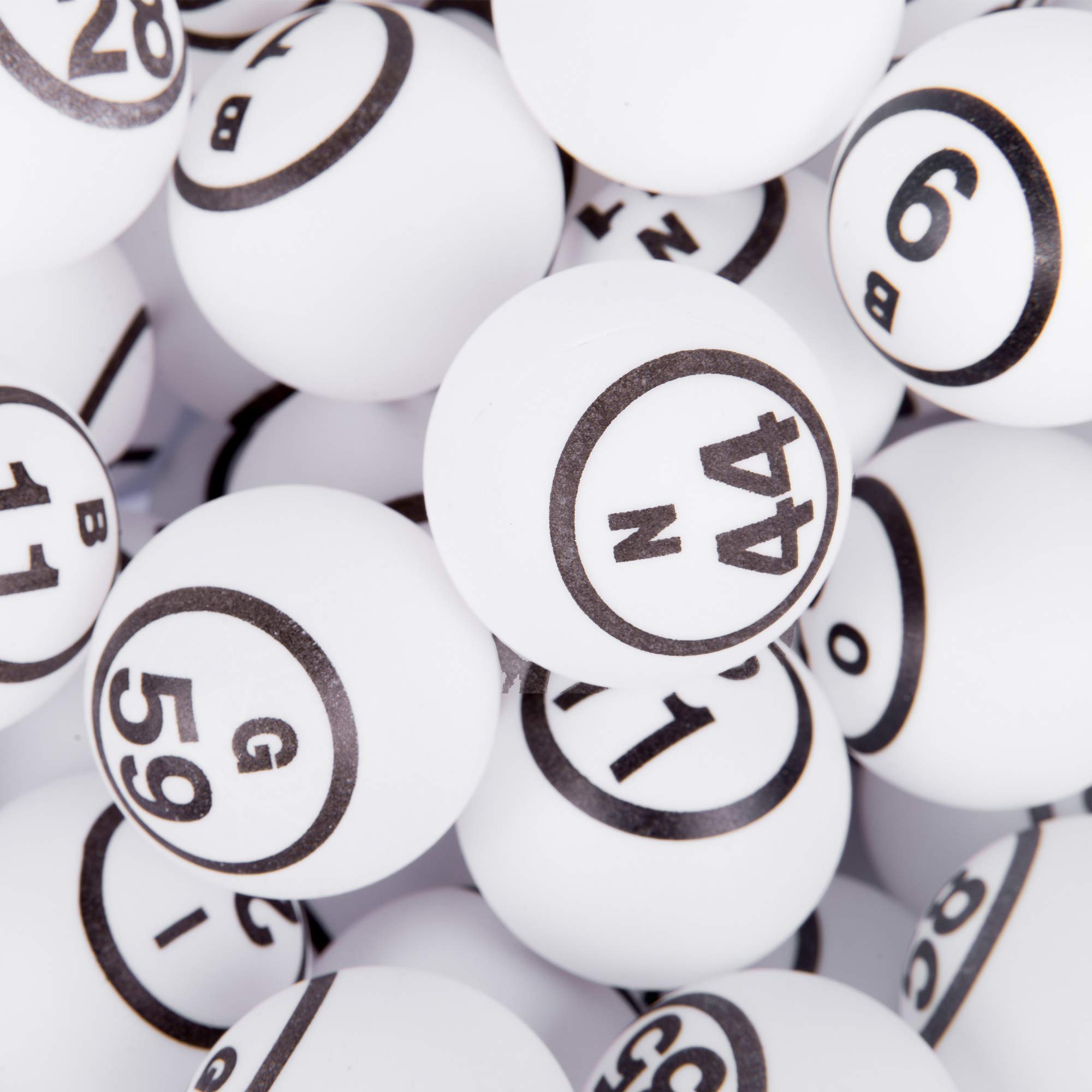 MR CHIPS Professional 1.57” (40 mm) White Double Number Bingo Balls - Ping Pong Style for Manual Cage Only