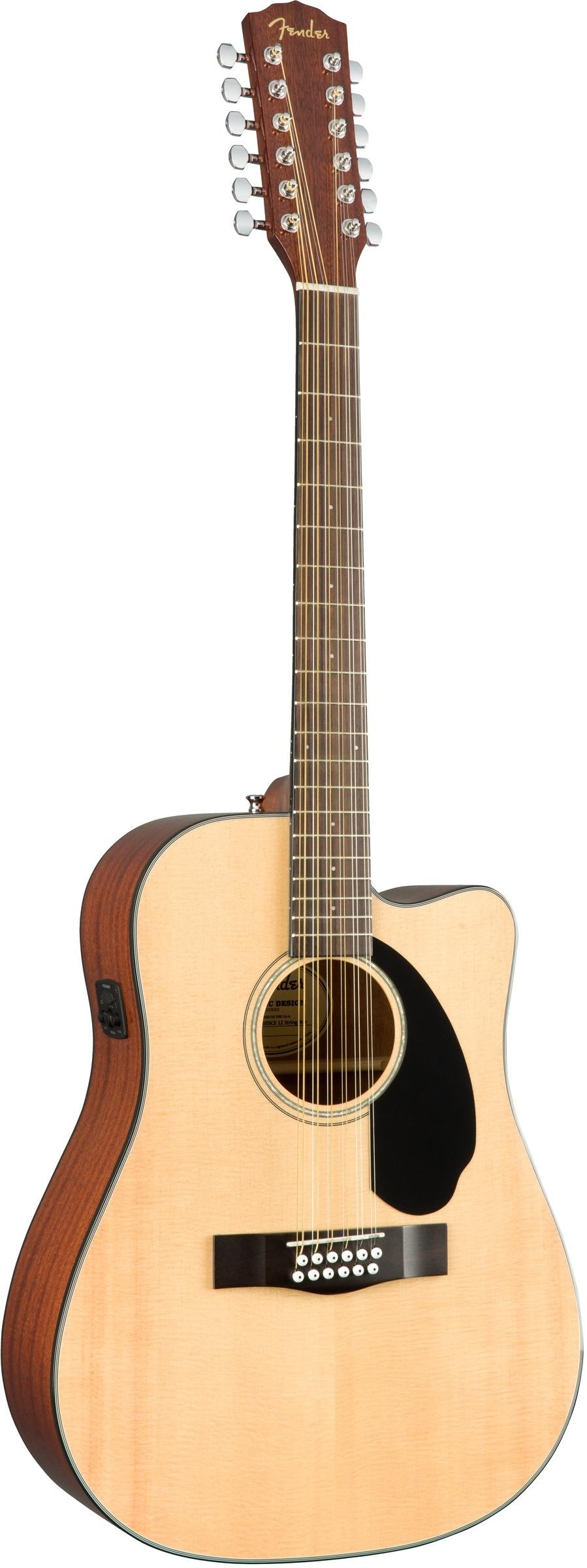 Fender CD-60SCE Acoustic-Electric Dreadnaught Body Style-Natural Finish, Right, 12-String Guitar (0970193021)