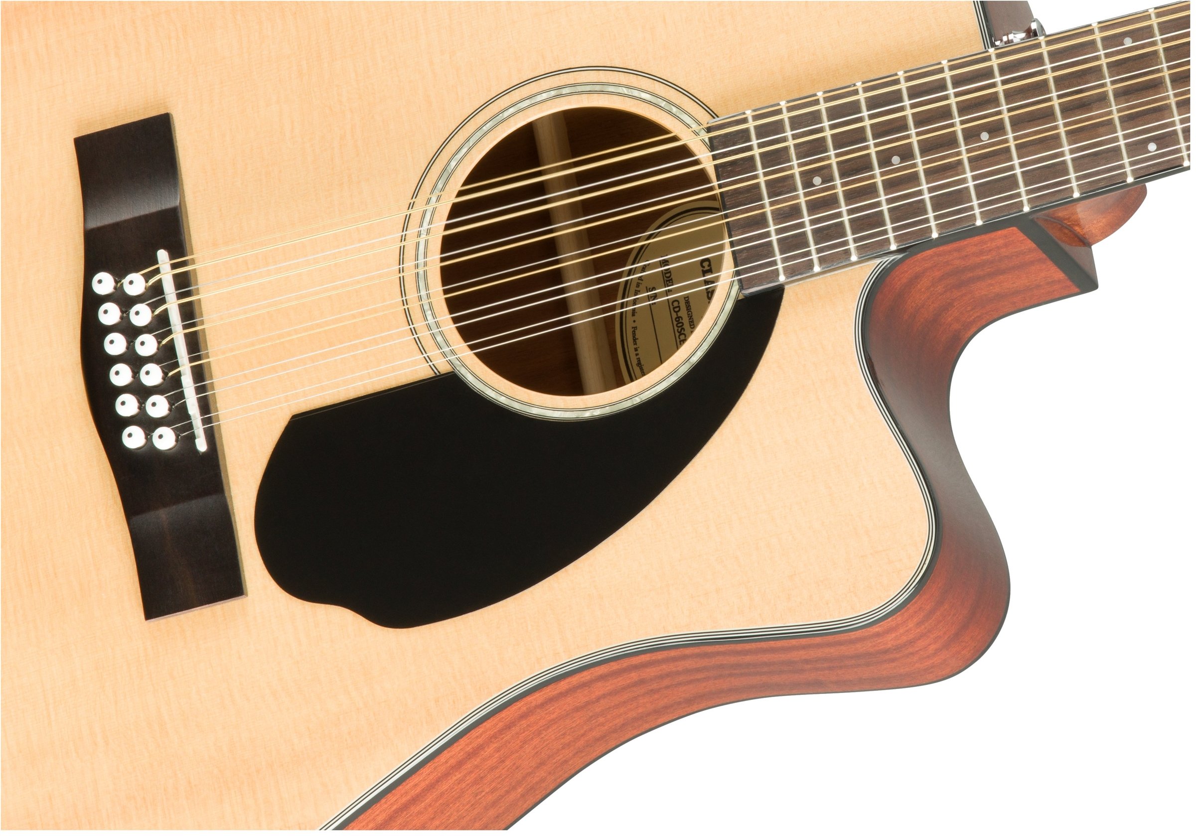Fender CD-60SCE Acoustic-Electric Dreadnaught Body Style-Natural Finish, Right, 12-String Guitar (0970193021)