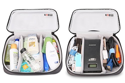 BUBM 3pcs Multi-Functional (S/M/L in One) Electronic Organizer Travel Gadgets Bag for Cables, External Flash Drive, Mouse, Memory Card, Power Bank - Clear