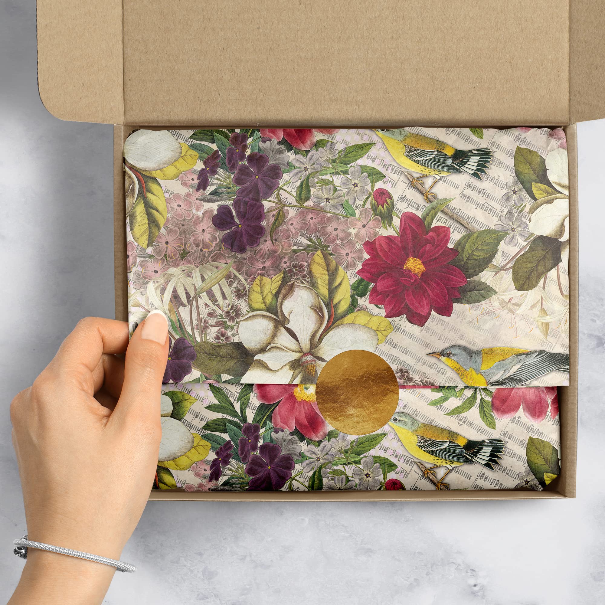 Jillson Roberts Bulk 240 Sheet-Count 20 x 30 Premium Printed Tissue Paper Available in 12 Designs, Botanic