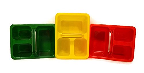 Kids Arts & Crafts Small Plastic Caddies, 3 Compartments, 3-ct Set