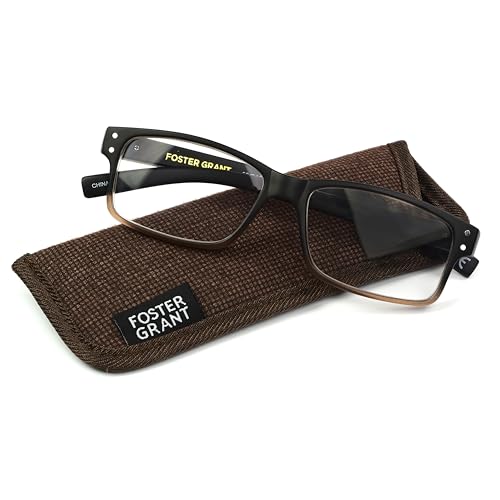 Foster Grant mens Thomson Glasses Reading Glasses, Brown/Transparent, 59 mm US