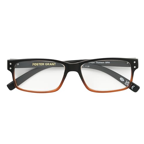 Foster Grant mens Thomson Glasses Reading Glasses, Brown/Transparent, 59 mm US