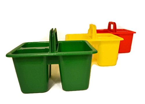 Kids Arts & Crafts Small Plastic Caddies, 3 Compartments, 3-ct Set