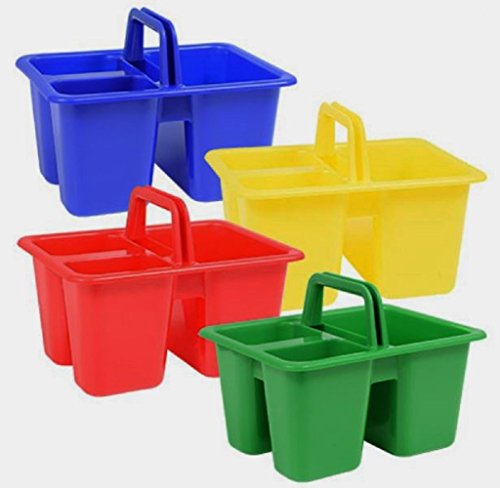 Kids Arts & Crafts Small Plastic Caddies, 3 Compartments, 3-ct Set