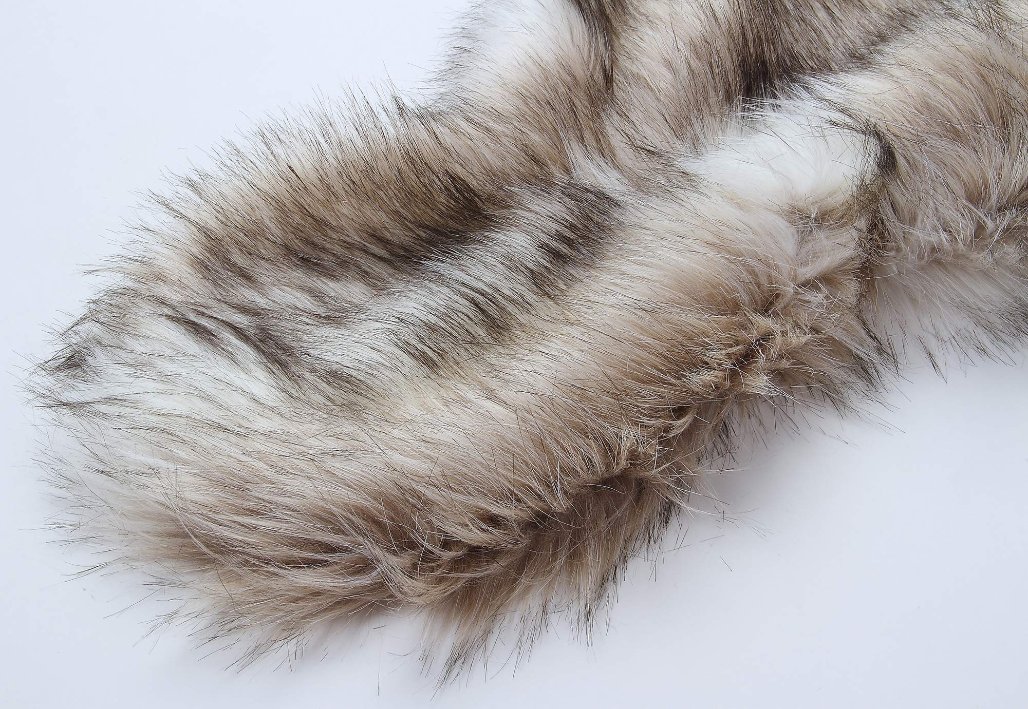 Caracilia Women Luxury Faux Fur Shawl Wrap Stole Cape For Wedding Fox Fur S CA95 Fox White / Brown