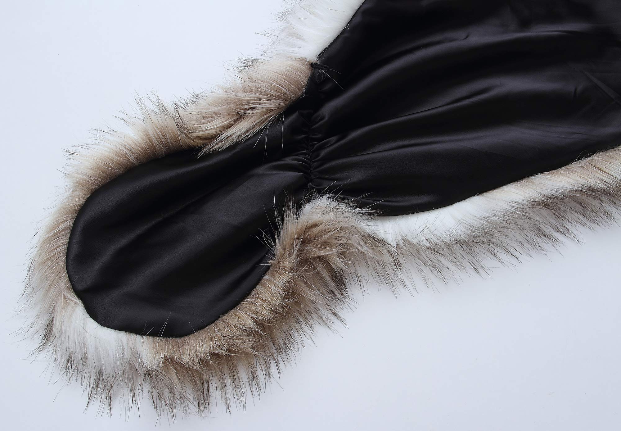 Caracilia Women Luxury Faux Fur Shawl Wrap Stole Cape For Wedding Fox Fur S CA95 Fox White / Brown