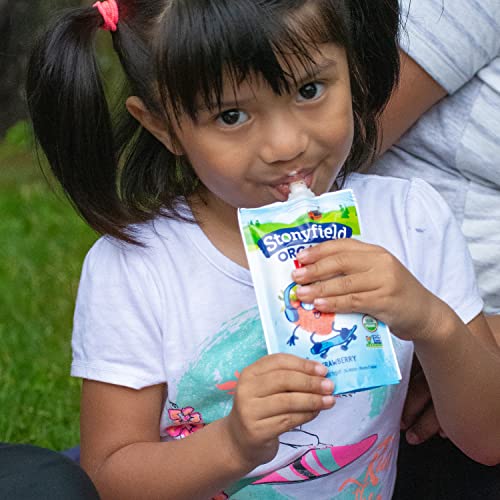Stonyfield Organic Kids Pear Spinach Mango Whole Milk Yogurt Pouch, 3.5 oz., 1 Ct, - Real Fruit and Veggie; Low Fat, Gluten-Free,