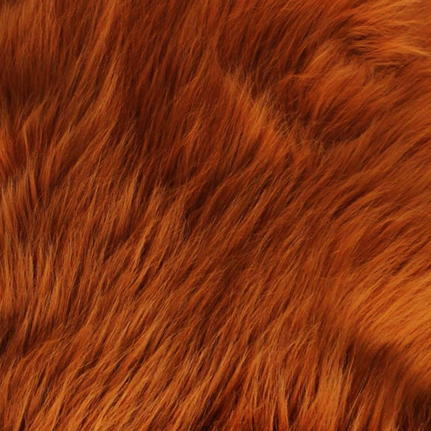Faux Fake Fur Long Pile Luxury Shaggy/Craft, Sewing, Cosplay, Costume, Decorations / 60" Wide/Sold by The Yard (Rust, 58" W by The CONTINIOUS Yards Shipped by The Seller)