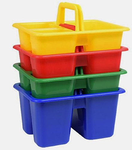 Kids Arts & Crafts Small Plastic Caddies, 3 Compartments, 3-ct Set