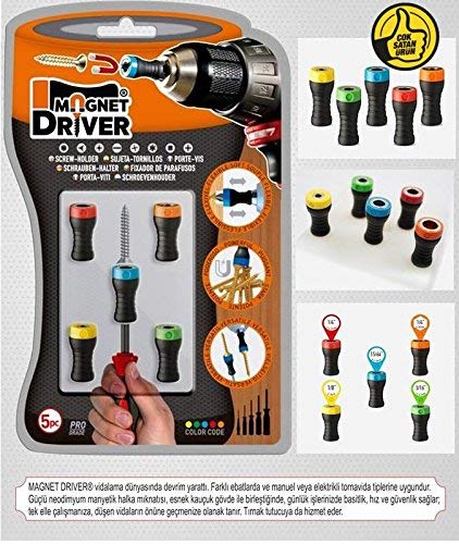 Bit Holder Magnetic Magnet Driver® B50, The Great Invention that holds the Screws and allows Screw with One Hand, adaptable to any Screwdriver or Drill.