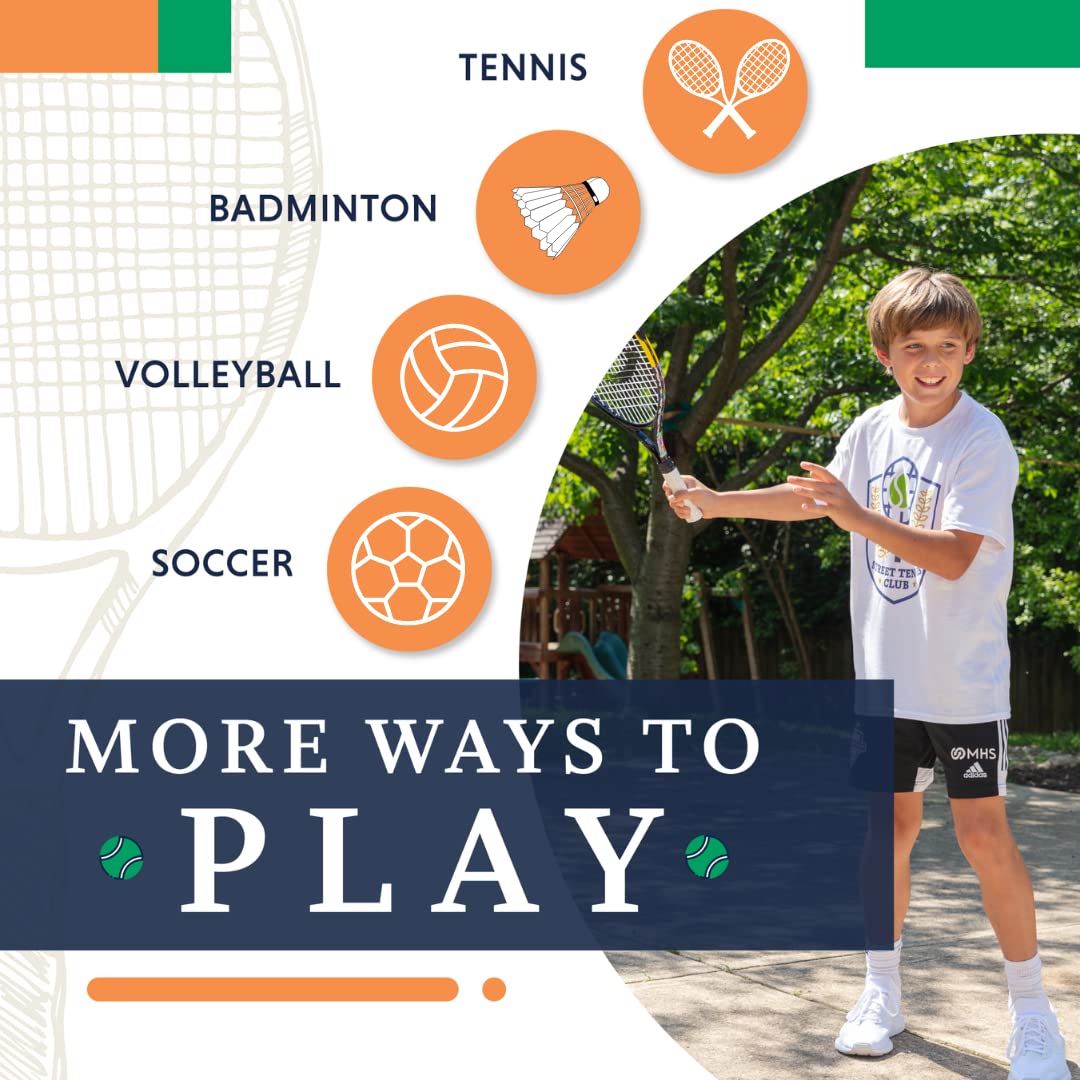 Portable Tennis Net for Driveway and Backyard – Kids’ Adjustable Tennis & Badminton Net – 10 x 5 Ft. Travel Net & Bag – Racket Sport & Volleyball Net for Backyard Games for Kids by Street Tennis Club