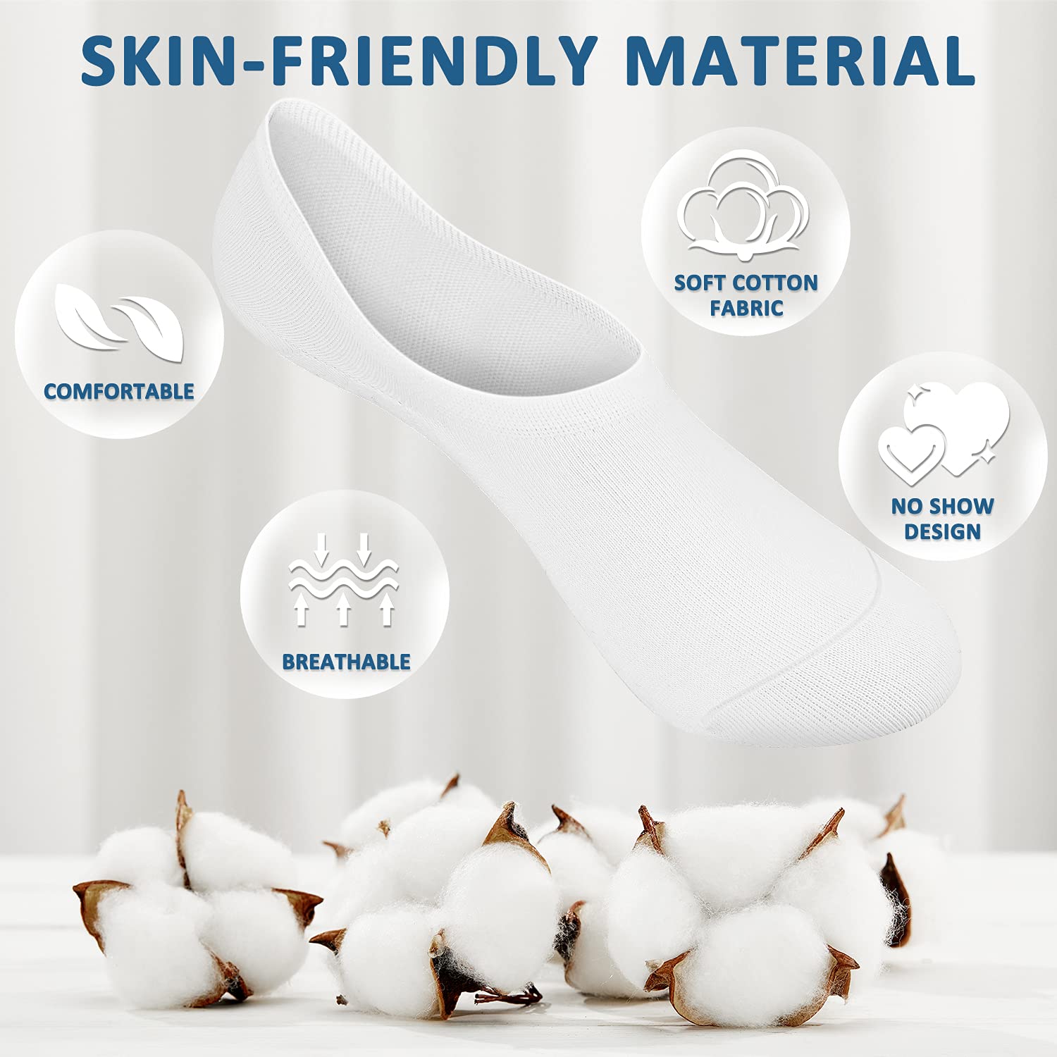 Ordenado Women's 9 Pairs Casual Thin No Show Socks Non Slip Flat Boat Line