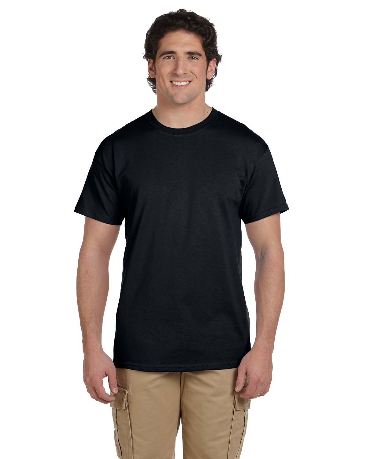 Fruit of the Loom 5 oz, 100% Heavy Cotton HD T-Shirt, Medium, Black